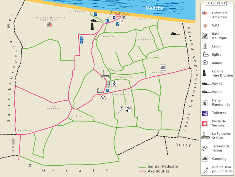 carte touristique - Colleville-sur-mer | Omaha Beach | Plages du ...